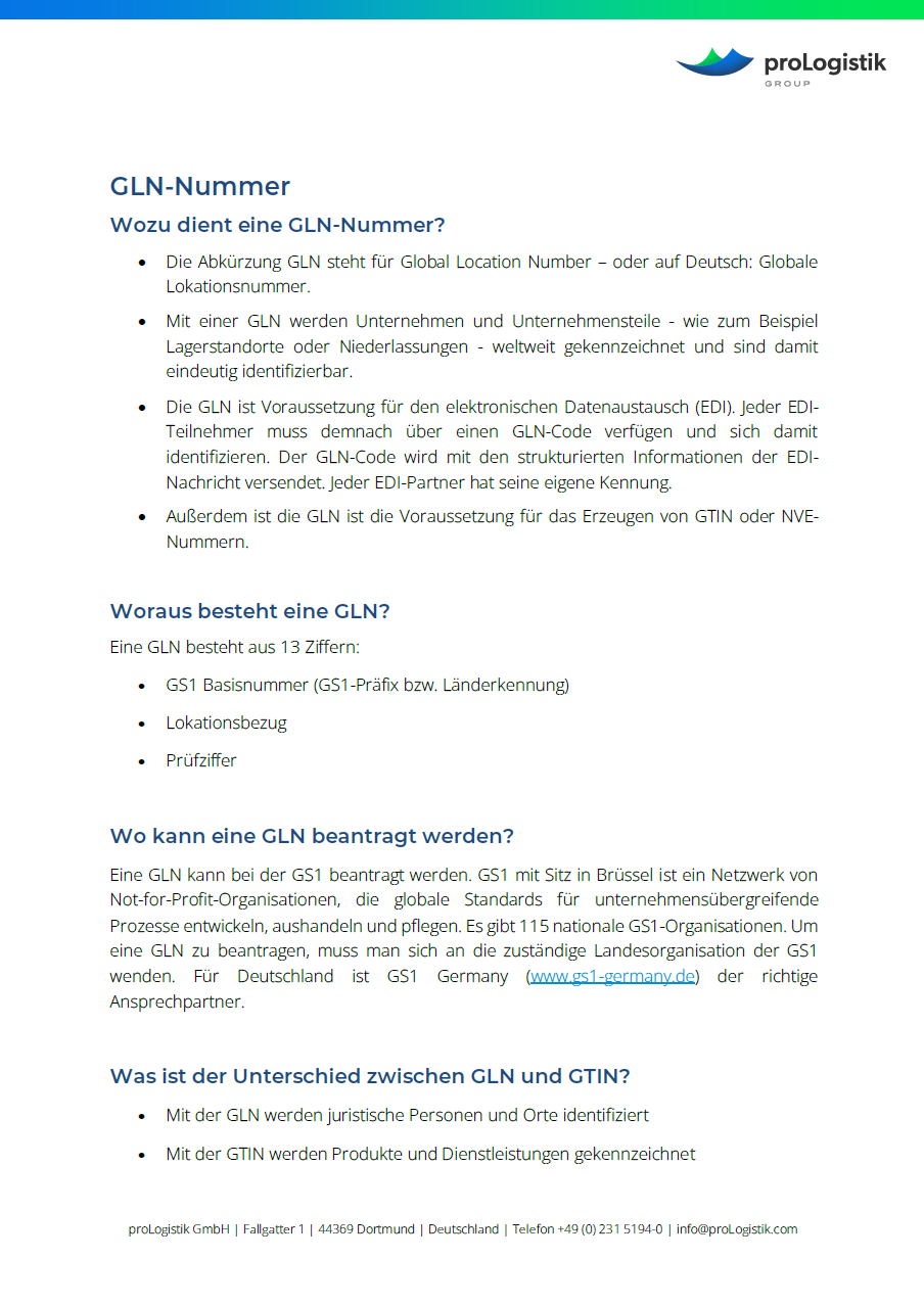 Was ist eine GLN-Nummer?